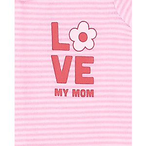 The Children's Place Baby Girls' and Toddler Short Sleeve Zip-Front One Footless Pajama Snug Fit 100% Cotton 2 Piece Set, Tiara Pink, 4T