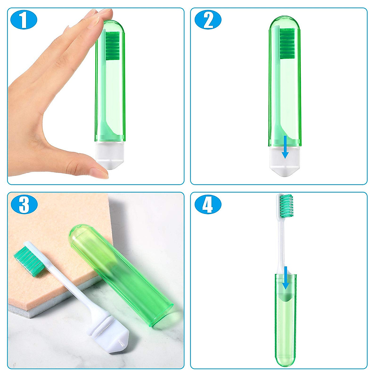 12 Pieces Travel Toothbrush Fold Travel Toothbrush Camping Toothbrush Folding Toothbrush with a Toothbrush Box Soft Bristle Portable Toothbrush for Travel, Hiking, School, Business Trip