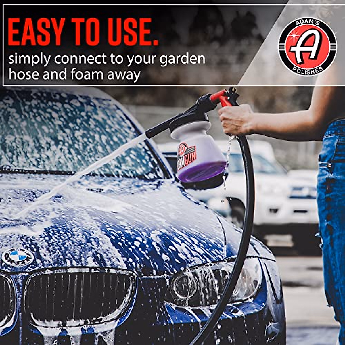 Adam's Polishes Standard Foam Gun - Car Wash & Car Cleaning Auto Detailing Tool Supplies | Car Wash Kit Soap Shampoo & Garden Hose for Thick Suds | No Pressure Washer Required | Car Detailing to