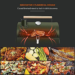 ACWARM HOME Portable Charcoal Grill, Small BBQ Smoker Grill, TableTop Barbecue Charcoal Grill for Outdoor Camping Garden Backyard Cooking Picnic Traveling (Green)