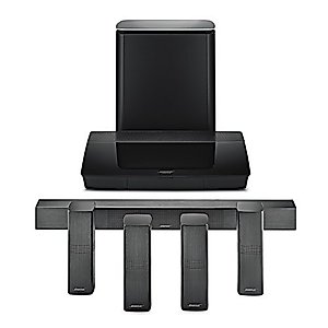Bose Lifestyle 650 Home Entertainment System, Compatible with Alexa - Black & OmniJewel Ceiling Bracket, Black
