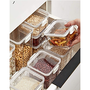 Xicennego Airtight Food Storage Container Set 6-Pcs.kitchen Storage Organizer, For Pasta, Nuts, Beans, Snacks, Storage Jar With Lid/Snap Design/BPA-Free/Stackable/Leakproof （white）