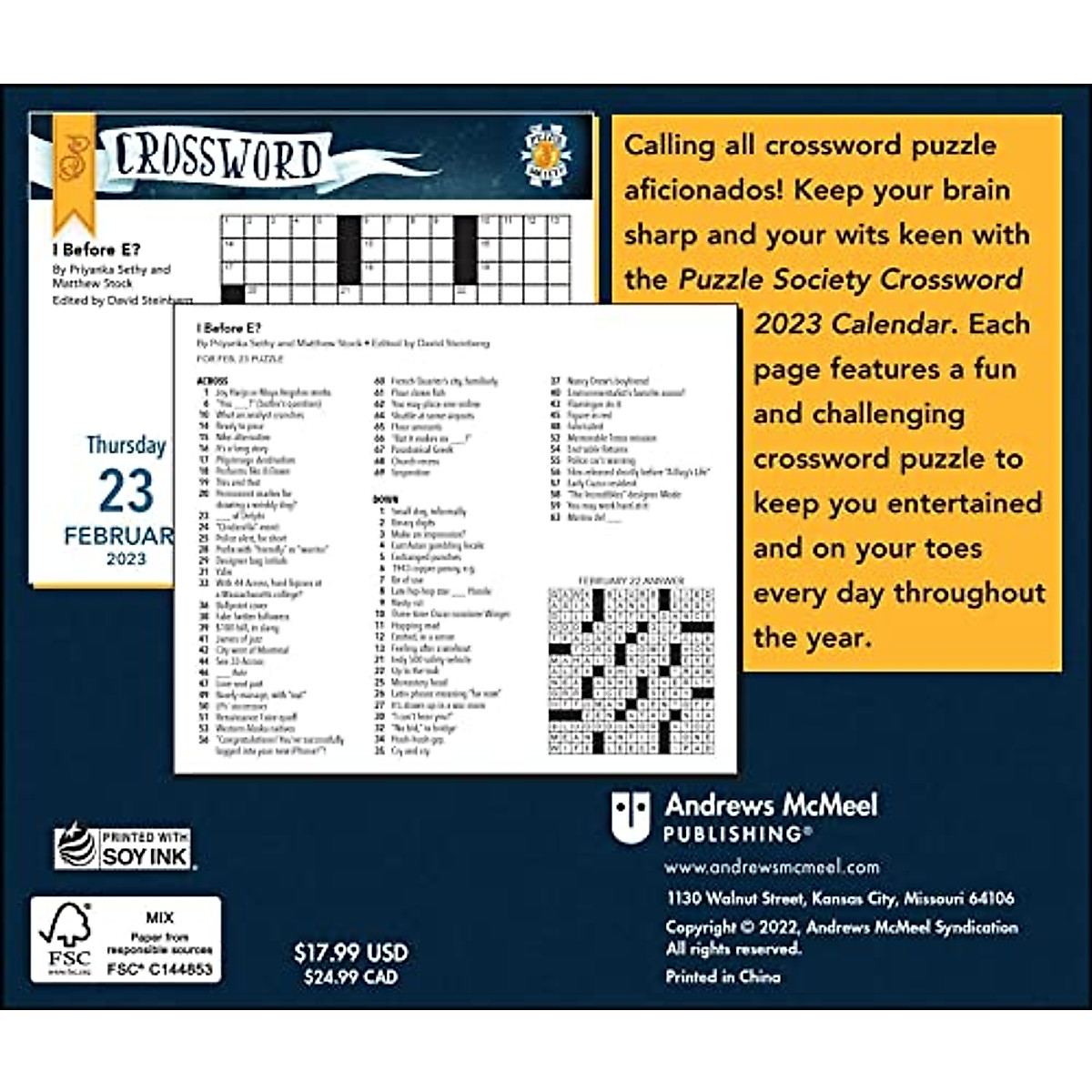 The Puzzle Society Crossword 2023 Day-to-Day Calendar: Puzzle Your Way Through Each Day