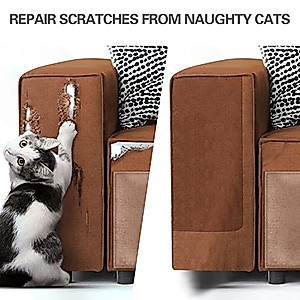 Azobur Velvet Rectangular Repair Patch, Self-Adhesive Flannel Fabric Patch, Multi Colors, Microfiber Patch，Can be Used to Patch Sofas, Car Seats, Handbags, Jacket Holes and Tears (Gray)