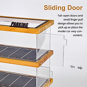 cxiiuui 1/64 Scale Display Case 3-Tiers Diecast Car Garage Display Case 15 Parking Space Model Car Show Case with Acrylic Cover