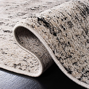 SAFAVIEH Adirondack Collection Area Rug - 9' x 12', Silver & Black, Modern Abstract Design, Non-Shedding & Easy Care, Ideal for High Traffic Areas in Living Room, Bedroom (ADR207D)