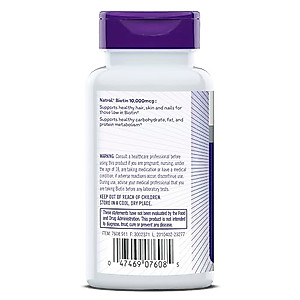 Natrol Beauty Biotin 10000mcg, Dietary Supplement for Healthy Hair, Skin, Nails and Energy Metabolism, 200 Tablets, 200 Day Supply