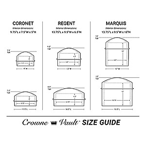 Crowne Vault Companion Burial Urn Vault | Outer Container to Hold Two Urns for Cremation Ashes for Ground Burial | Made in The USA (Marquis, Granite Grey)