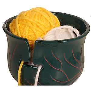 ABHANDICRAFTS Ceramic Yarn Bowl for Knitting – Large Yarn Holder, Crochet Storage, Perfect Funny Gift for Knitters