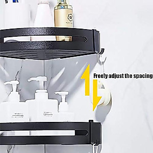 Shower Corner Shelf 2 Pack Caddy Wall Mounted Shower Organizer Corner Soap ith Removable Hooks Shampoo Holder No Drilling Storage Rack for Toilet Kitchen Dorm