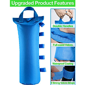 120LBS Extra Large Heavy Duty Canopy Weights Sand Bags for Ez Pop Up Canopy Tent Gazebo Outdoor Instant Sun Shelter Patio Umbrella, Upgraded 5 full-Sized Velcro, 2 Nylon Handles and Storage Bag, 4Pack