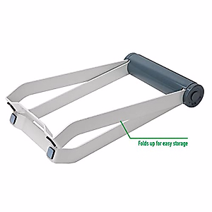 Mind Reader Collapsible, Portable Stand for Tying Laces, Accessibility for Back Pain, Seniors, Elevating Feet, Folding Platform, Plastic Shoe Step, One, Silver