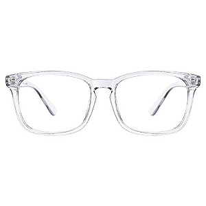 TIJN Blue Light Blocking Glasses for Women Men Clear Frame Square Nerd Eyeglasses Anti Blue Ray Computer Screen Glasses