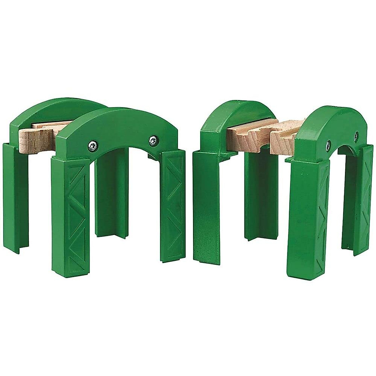 BRIO World - 33253 Stacking Track Supports | 2 Piece Toy Train Accessory for Kids Age 3 and Up , Green