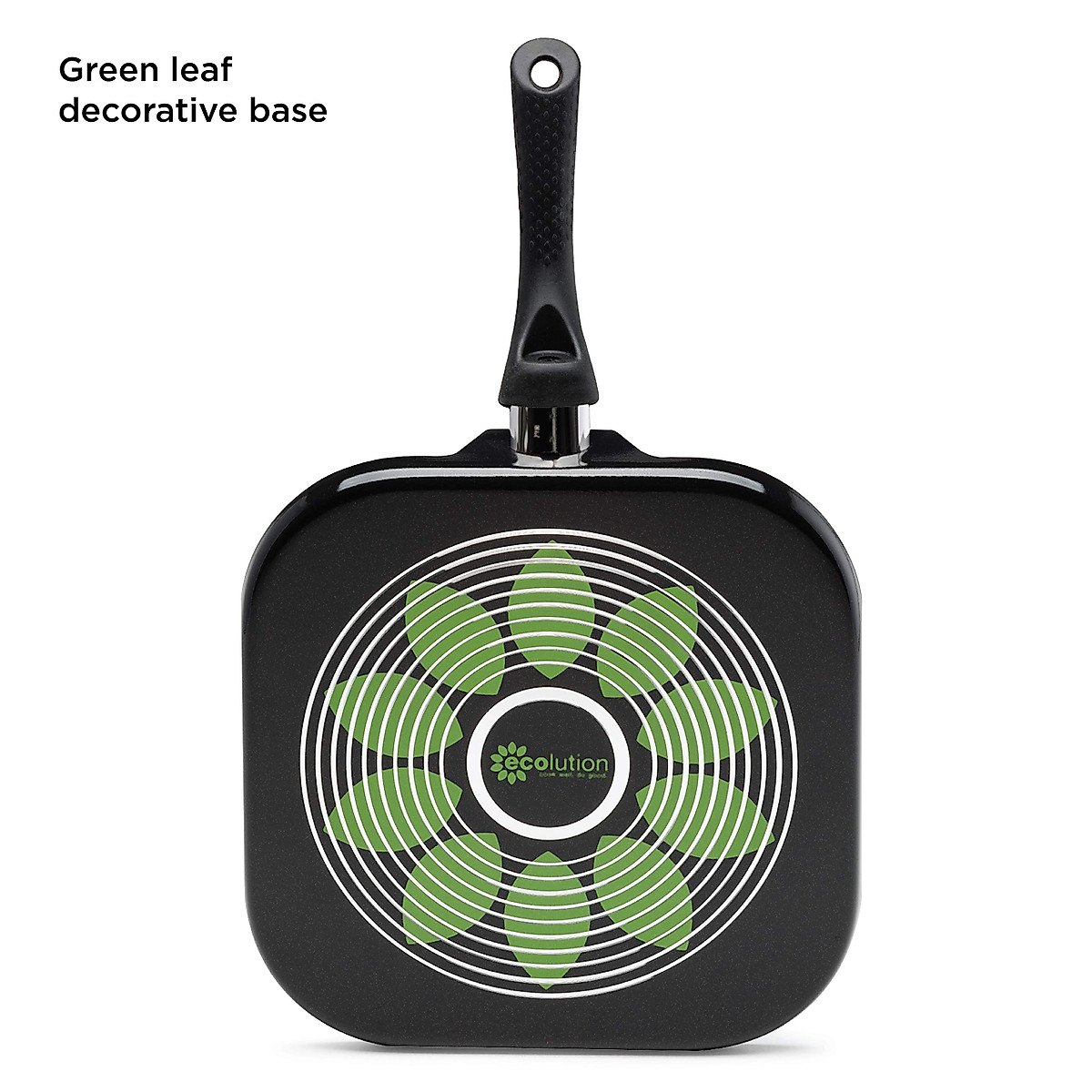Ecolution Easy to Clean, Comfortable Handle, Even Heating, Dishwasher Safe Pots and Pans, 11-Inch Griddle, Black
