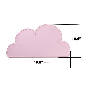 Love Dream Silicone Pet Feeding Food Mat Dog Cat Placemat Mat with Raised Edge, Anti-Slip Waterproof Pet Bowl Mats Pet Food Tray (Pink)