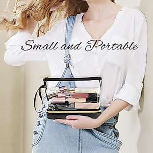 Ethereal Travel Makeup Bag, Clear Cosmetic Bag Make Up Organizer TSA Approved Toiletry Bag, Waterproof Pouch for Women Purse for Toiletries Accessories Brushes