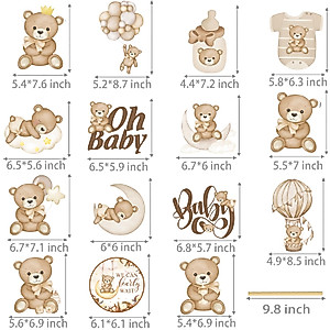30Pcs We Can Bearly Wait Centerpiece Sticks Teddy Bear Baby Shower Decorations Bear Table Toppers Bear Baby Shower Table Centerpieces for Oh Baby Bear Birthday Party Supplies