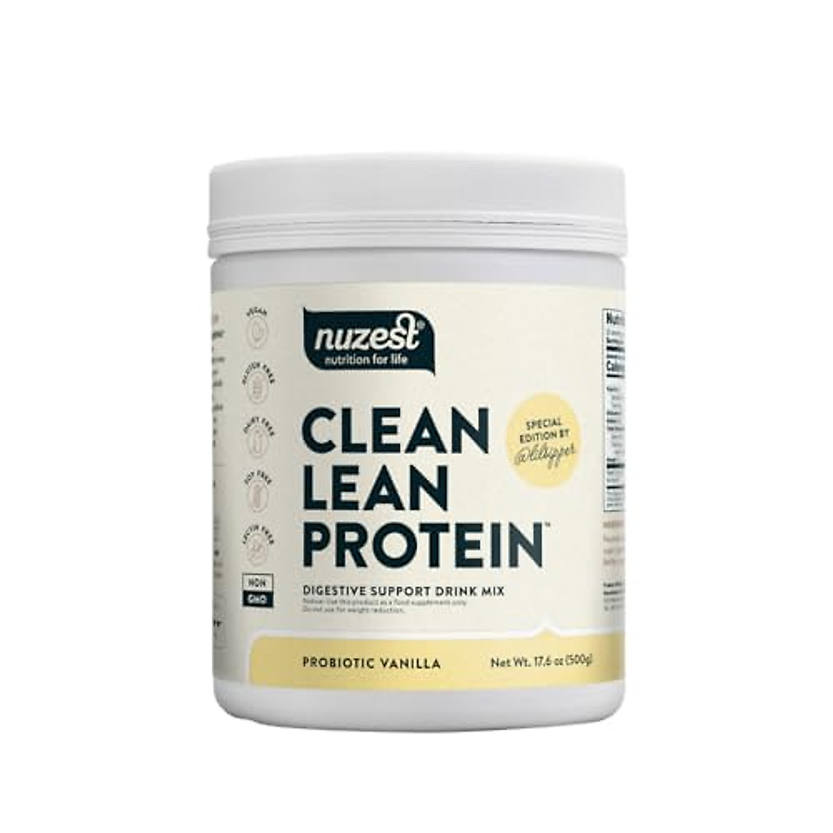 Nuzest Digestive Support Protein Probiotics for Digestive Health – Vanilla - Clean Lean Protein - Premium Vegan Pea Protein Powder – Plant Based - 20 Servings, 1.1 lb