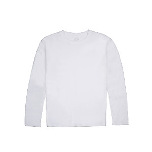 Fruit of the Loom Boys' Solid Multi-Color Soft Long Sleeve T-Shirts, 2 Pack, White/Black, 2X-Large