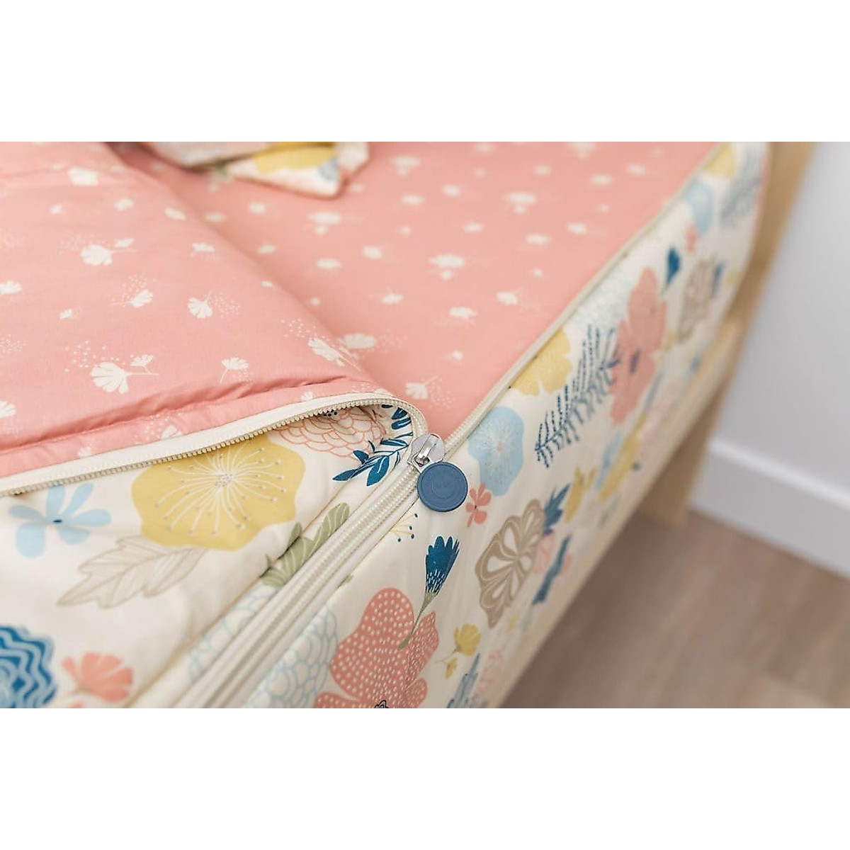 Beddy's Flower Blossoms Girls Durable Zipper Bedding, Bed in a Bag, Floral Sheets and Comforter, Easy to Make and Wash, Includes Pillowcase and Pillow Sham, Kids Zip Bedding, Super Soft All Season