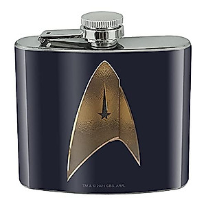 Star Trek Discovery Delta Shield Stainless Steel 5oz Hip Drink Kidney Flask