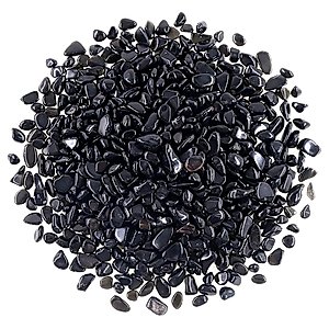 Swpeet 1 Pound Black Agate Small Tumbled Chips Stone Ruby in Fuchsite Tumbled Chips Stone Crushed Pieces Irregular Shaped Stones 0.3-0.5 inch (About 455 Gram) (Black Agate)