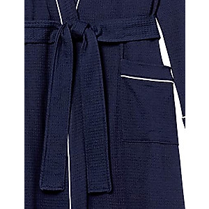 Amazon Essentials Women's Lightweight Waffle Full-Length Robe (Available in Plus Size), Navy, Medium