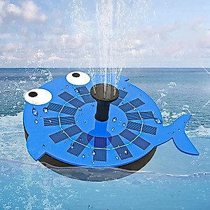 LUKEO Floating Solar Fountain Garden Waterfall Fountain Pool Pond Bird Bath Solar Panel Powered Fountain Water Pump