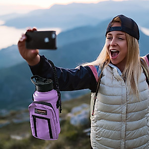 NATURE PIONEOR Water Bottle Holder with Strap 32 oz Insulated Water Bottle Carrier Sling Sleeve for Hiking,Outdoor Camping,Gym