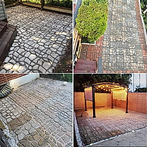 Concrete Molds and Forms, 4 Pack Reusable Pathmate Stone Moldings DIY Paving Pavement Walk Maker Irregular Stepping Stone Paver Walkways Cement Molds for Patio, Lawn & Garden, 13.8x13.8x1.4 inch