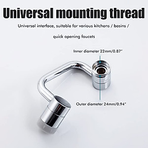 Universal 1080° Rotating Faucet Extender Aerator,2 Packs Solid Brass Universal Splash Filter Faucet,1080 Big Angle Swivel Faucet Aerator Sink Attachment,Dual-Function 2-Flow Sprayer