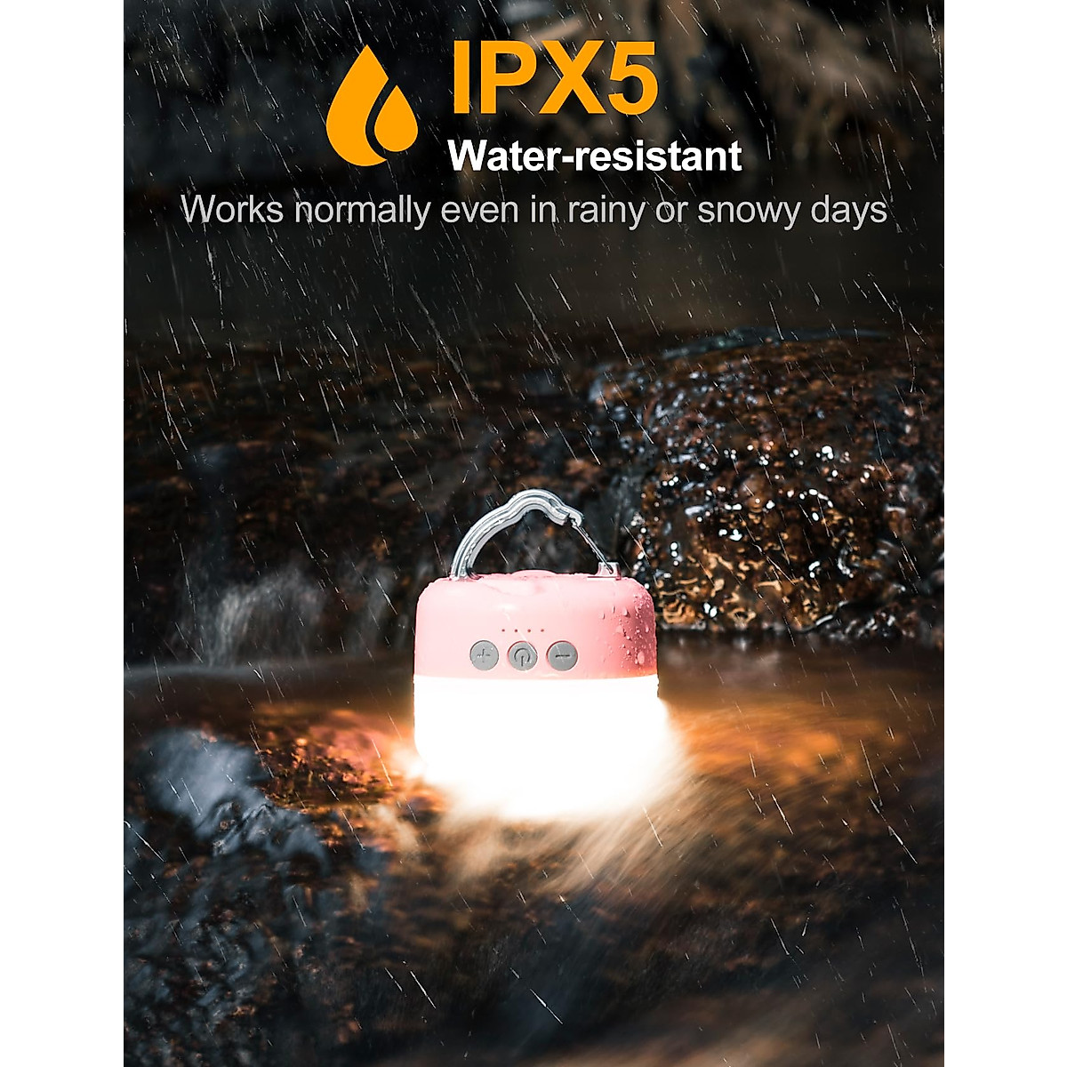 ZMNT LED Camping Lantern Rechargeable 1000LM, Up to 320H Running Time Camping Tent Light, 6700mAh Emergency Light for Hurricane, Power Outages, Home, Hiking, Water-Resistant Pink