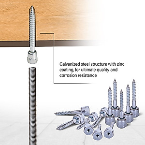 Sammys 8009925-25 Vertical Rod Anchor Super Screw with 3/8 in. Threaded Rod Fitting, 3/8 x 2-1/2'' Screw, for Wood (Pkg.=25) , Zinc