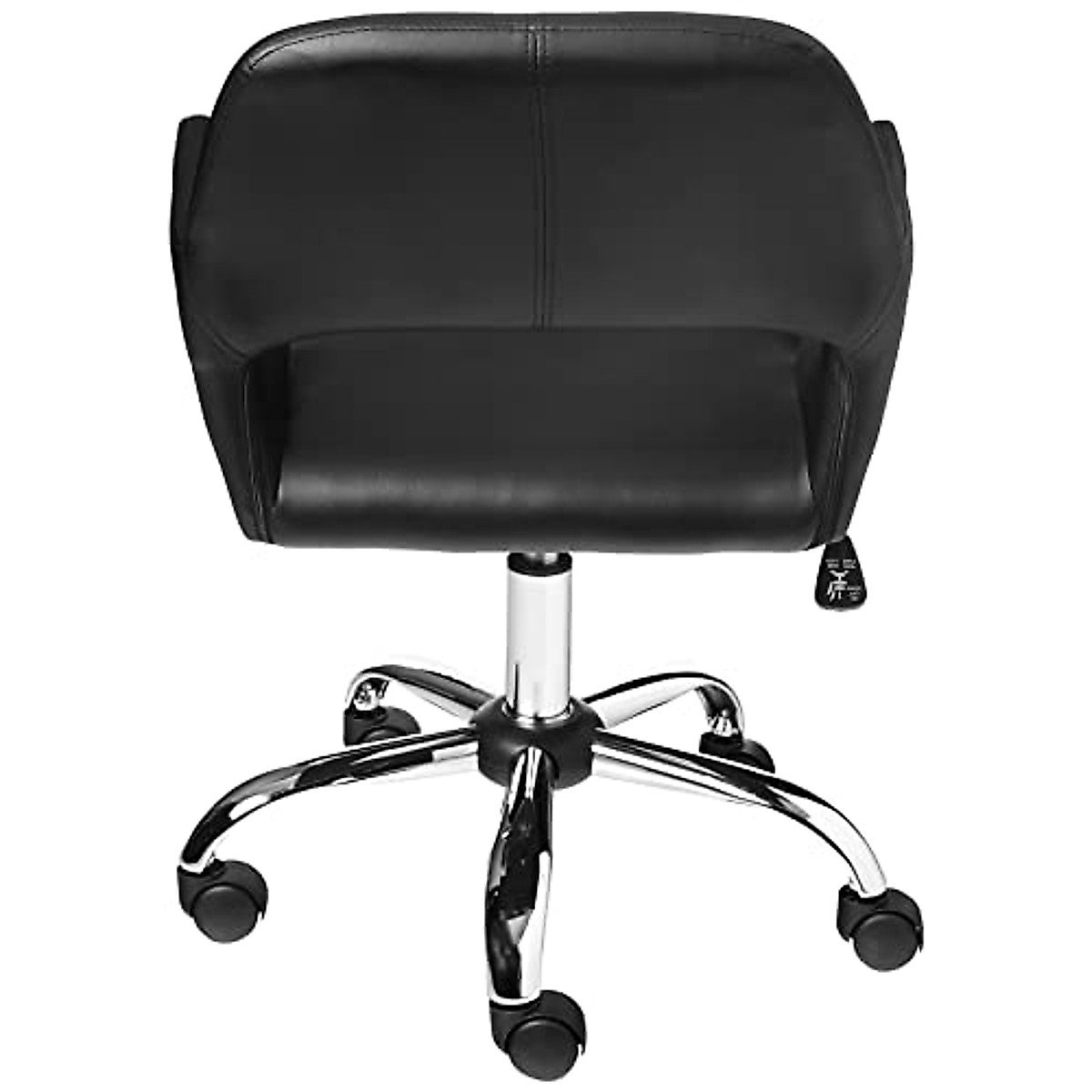 CangLong Chair PU Faux Leather Seat Vintage Arm Chair with Metal Legs Classic Swivel Living Room Chairs for Study Room Bedroom Set of 1, Black