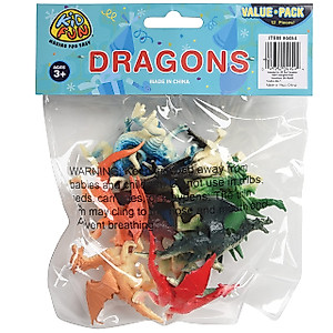 U.S. Toy Assorted Color and Design Mini Dragon Action Figures (12), 36 months - 10 Years