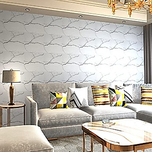 10-Sheet White Marble Backsplash Peel and Stick Flooe Tile,Back Splashes for Kitchens,Vinyl Shower Tile,12"x12",9.7sq.ft.