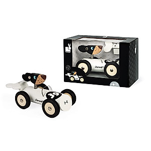 Janod Spirit Solid Car Push Toy with Bernard Dog - Ages 18 Months+ - J04491