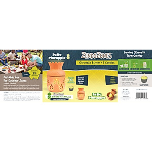 ZendoZones Patio Pineapple Citronella Candle Burner – 8-Hour Protection, for Patios & Outdoor Spaces