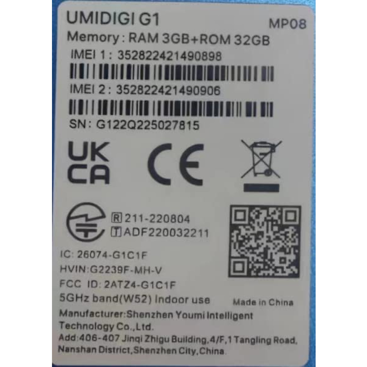 UMIDIGI Cell Phone G1, Android12 Unlocked Cell Phone, Dual Sim 4G LTE Mobile Phone, 3+32GB 256G Expandable, 6.52" HD+, 5150mAh, GSM Unlocked