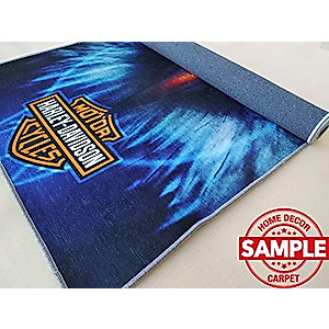Harley Davidson mat Moto Cycles Motor Harley Davidson Decor Harley Rug Harley Davidson Harley Davidson Accessories Harley Davidson Rugs ahdc411 (2.6x4.6 feet - 80x140 cm)