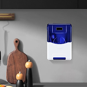 Wall Mounted Kitchen Utensil Holder Multi Use with Drain Tray Container Storage Drying Rack Cooking Utensils Flatware Tableware Drain Basket, Blue