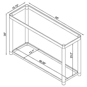 Coaster Home Furnishings Anne Sofa Table with Lower Shelf Chrome and Clear