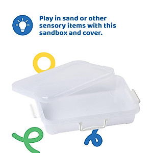 15Inch Portable Sensory Bin Play Tray with Lid, Fill with Water, Sand, Beads and More. Works with Moon Sand, Kinetic Sand, Orbeez Water Beads and More.