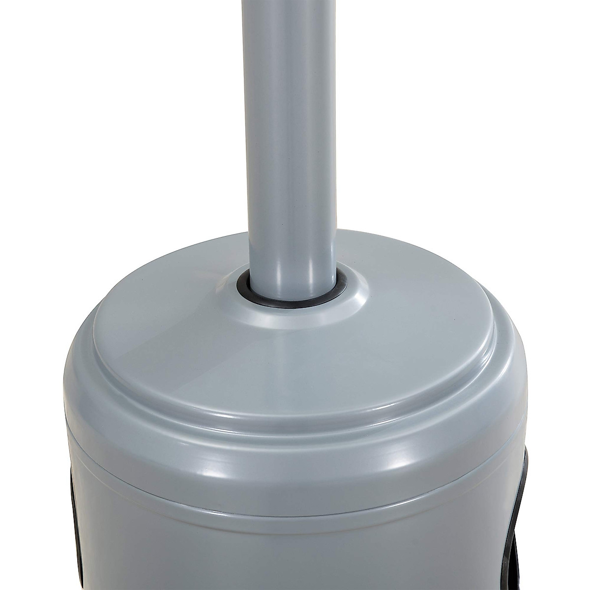 Sunjoy 47,000 BTU Avanti Outdoor Portable Propane Heater for Patio and Garden with Safety Auto Shut Off Valve and Wheels, Silver