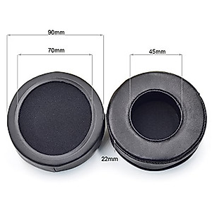 90mm Diameter Real Sheepskin Leather Replacement Compatible with AKG K545 K845BT K540 Headphone/JBL E50BT E50 BT S500 S700 Headphone / HDJ1000 HDJ2000 HDJ1500 Headphones