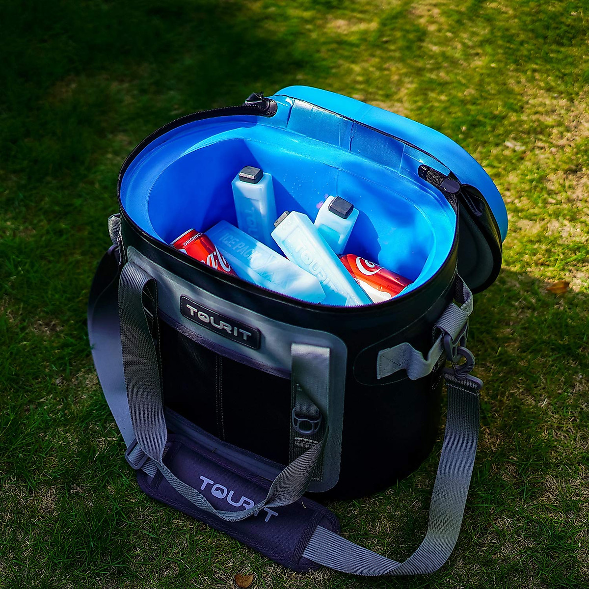 TOURIT Ice Packs for Coolers Reusable Long Lasting Freezer Packs for Lunch Bags/Boxes, Cooler Backpack, Camping, Beach, Picnics, Fishing and More (Set of 4, Blue)