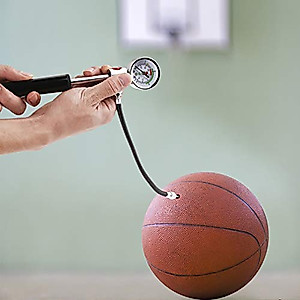 Ball Pump with Pressure Gauge, eBall Sports Ball Air Pump with Inflation Needles & Pressure Release Valve for Basketball, Football, Soccer Ball, Rugby, Volleyball and Other Inflatable Balls