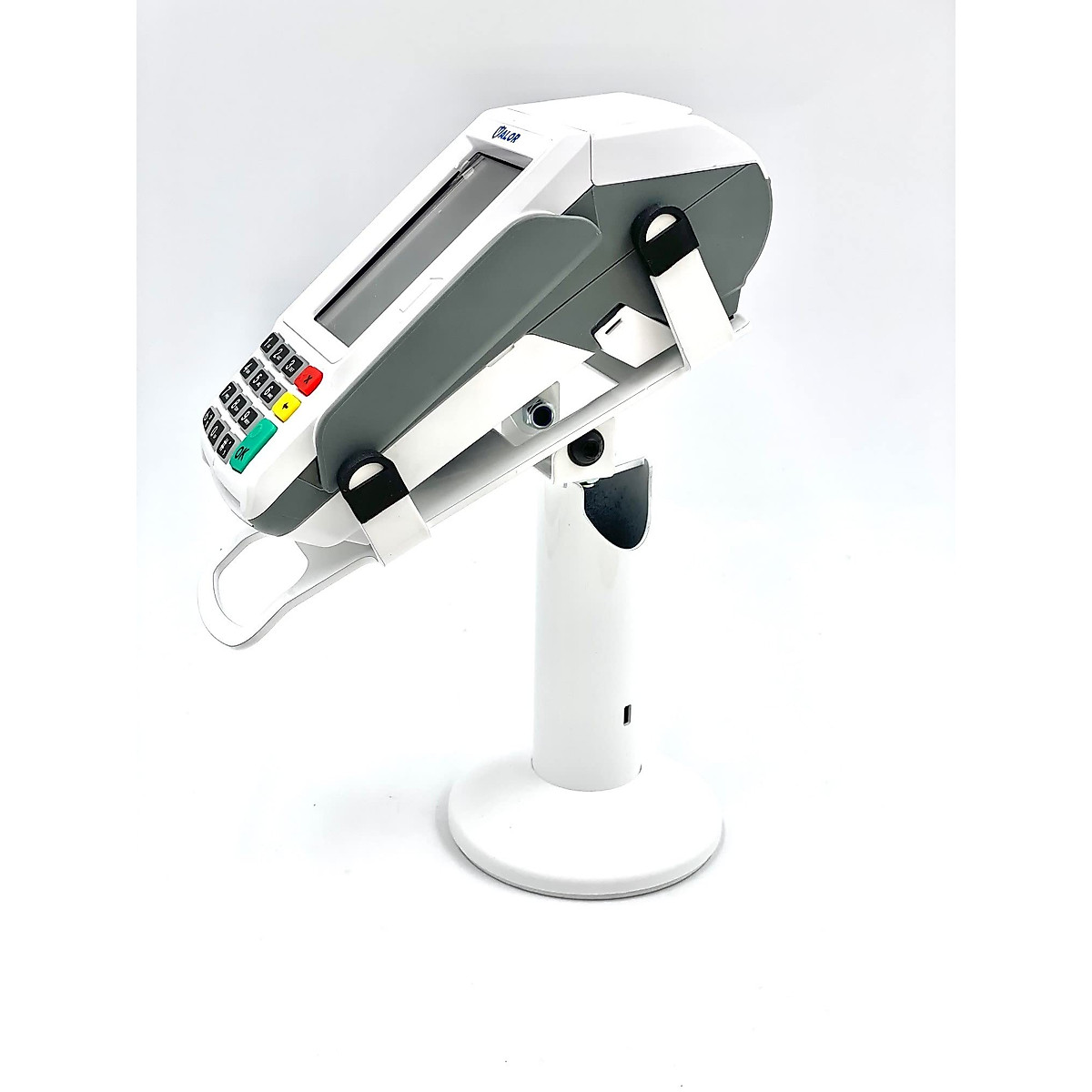Discount Credit Card Supply DCCStands Valor Paytech VL100 7" Swivel and Tilt Terminal Stand, Screw-in and Adhesive, White…