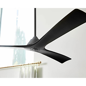 LUZAIRE DESIGN Oxygen 3-120-2115 | Mecca 64 Inch Three Blade Contemporary Modern Smart Ceiling Fan – Black & Walnut Finish | Three Speed Reversible Motor |